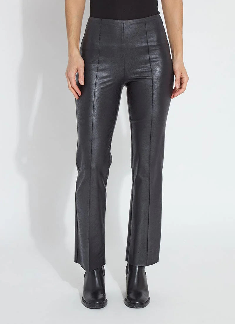 Elysse Foiled Leather Pant (27" Inseam) | Black – Paul Karaz Shoes